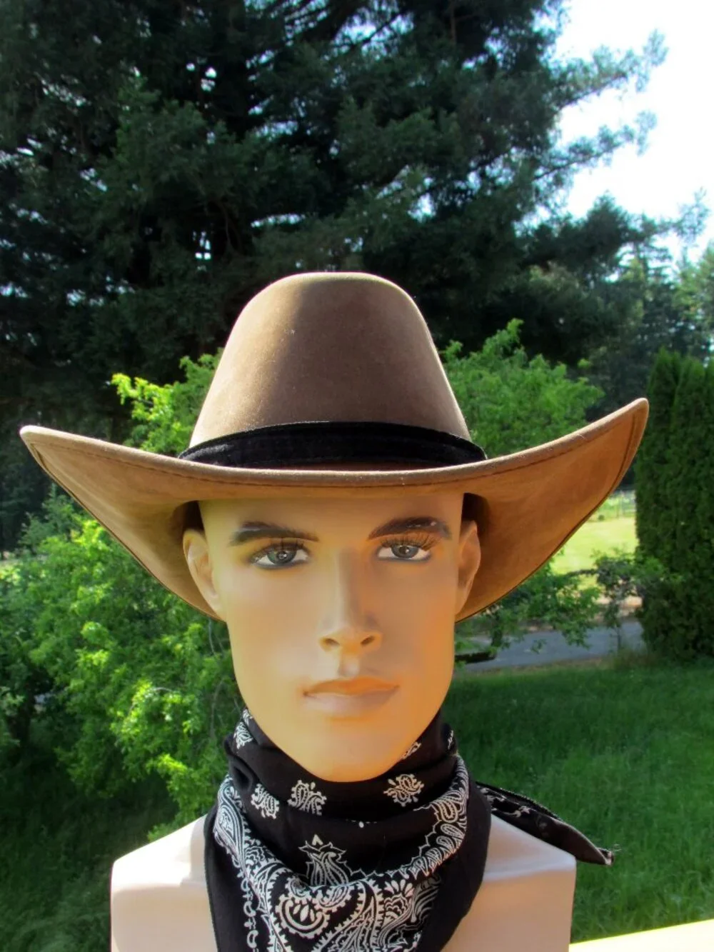 Accessories | Cowboy Hat For Costume L 7 12 23 34 Head Size Faux Suede ...